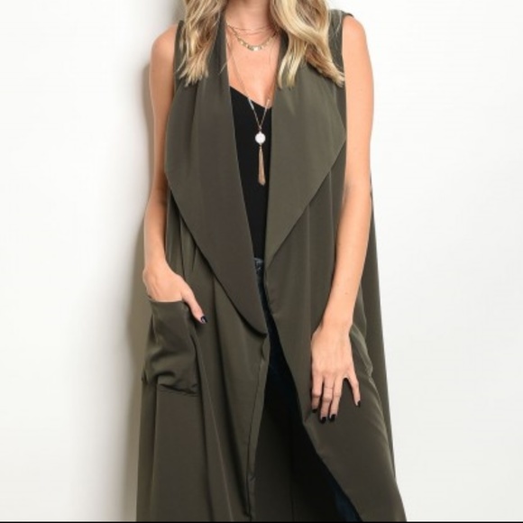 Tops | Olive Green Duster | Poshmark